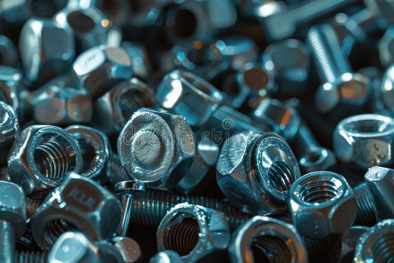 A Pile of Nuts and Bolts Stacked on Top of Each Other, Often Used in ...