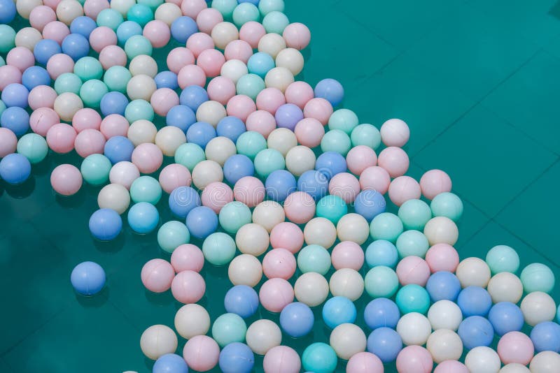 Pile of Ocean Balls in Swimming Pool Closeup Stock Photo - Image of ...