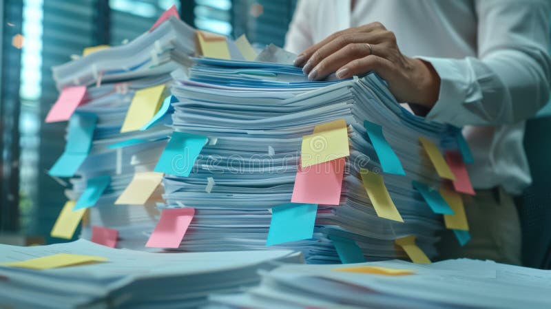 The Pile of Office Documents.AI Generated Image Stock Photo - Image of ...