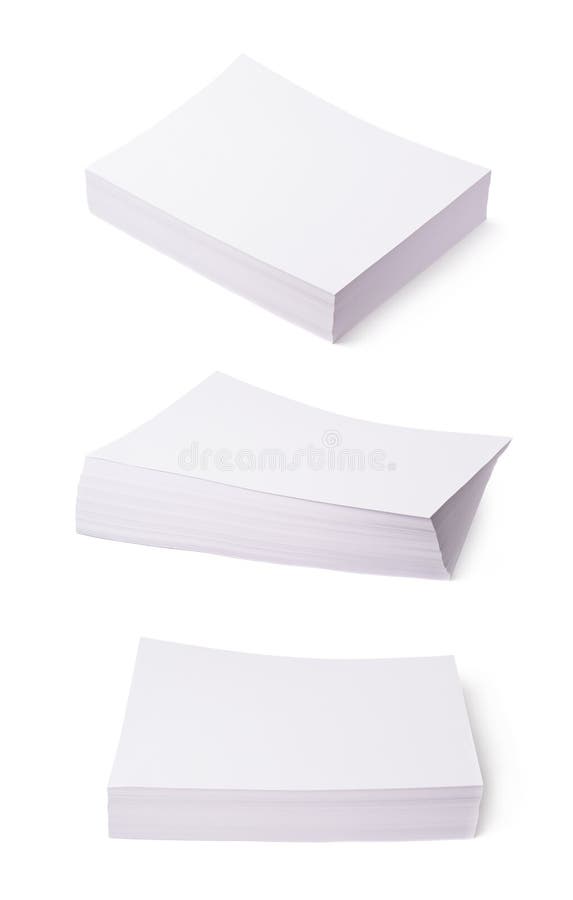 Pile of Office Paper Sheets Isolated Stock Image - Image of data, page ...