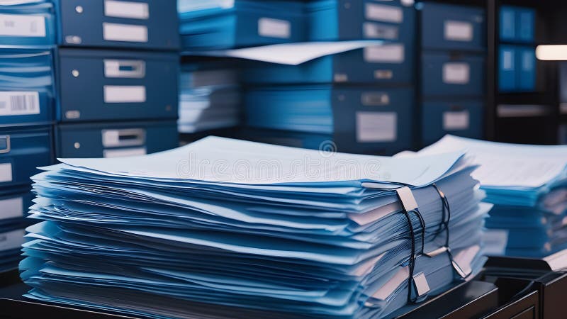 Pile of Office Paperwork Documents, Reports, Files, Business ...
