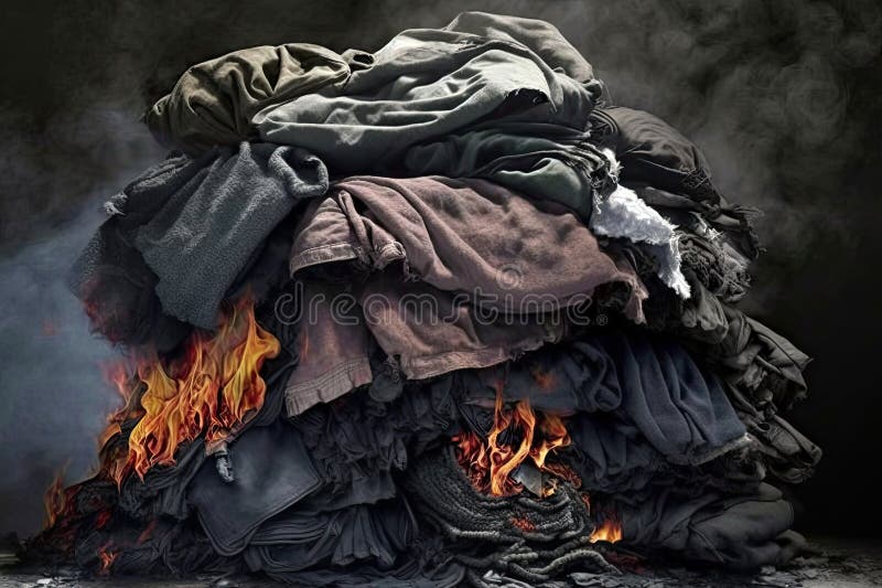 A Pile of Oily Rags that Has Caught Fire. Generative AI Stock ...