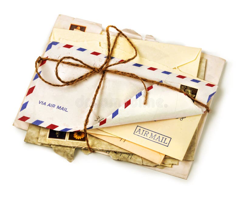 Pile of Old Airmail Letters Stock Photo - Image of pile, communication ...
