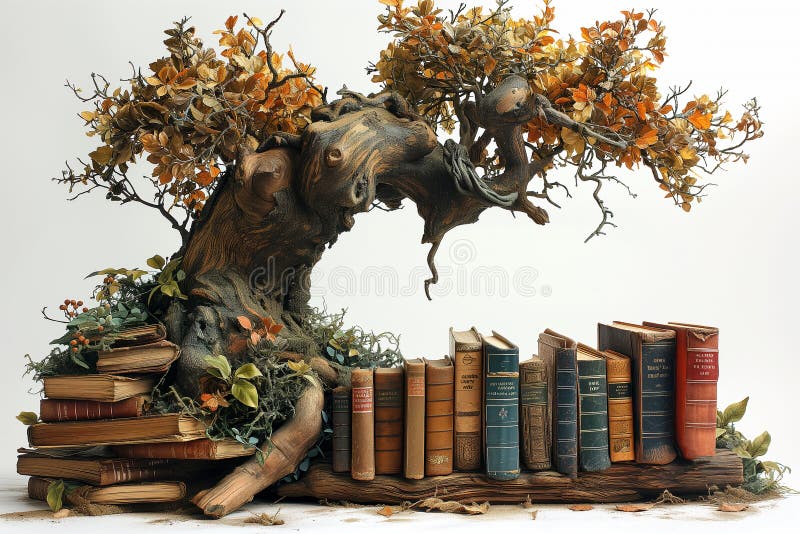 Pile of Old Books and a Tree, World Book Day, Reading and Learning New ...
