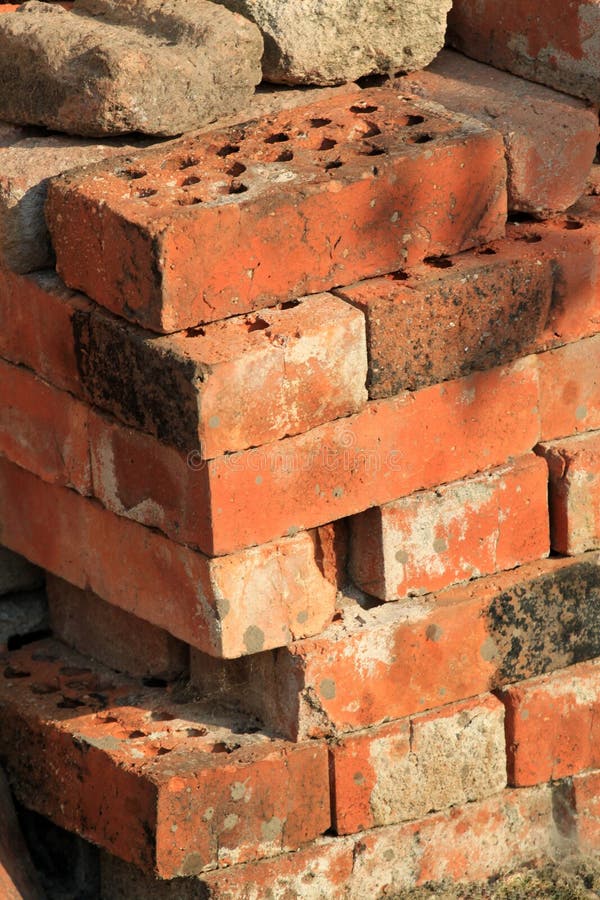 Pile of old bricks stock photo. Image of objects, rubble - 163625742
