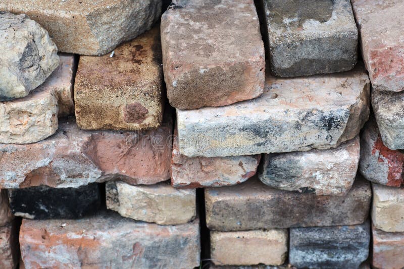 Pile of old bricks stock image. Image of clay, design - 127972929