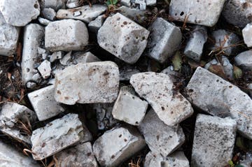 Pile of old broken bricks stock image. Image of plaster - 149257979