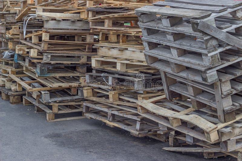 Pile of Old and Broken Wooden Pallets Stock Image - Image of cargo ...