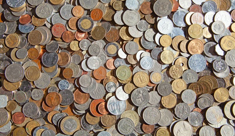 Pile of the old coins stock image. Image of cent, gold - 241807567