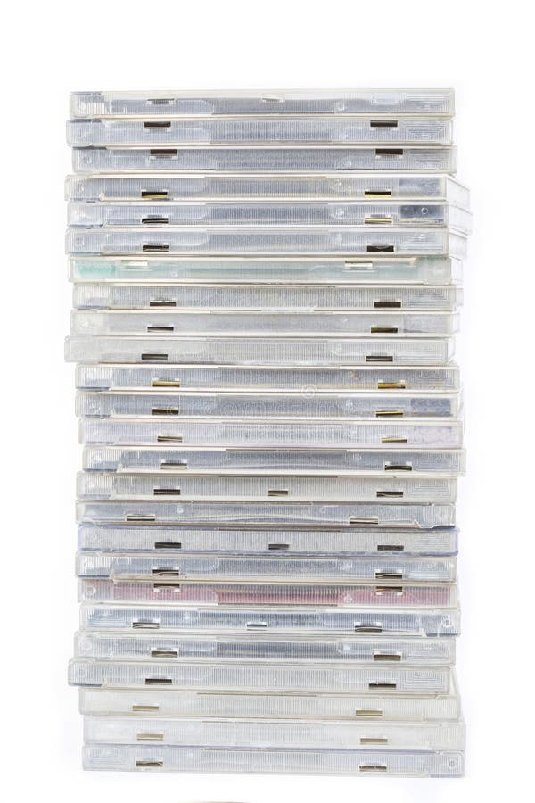 Pile of Old Compact Disc Box Cd or Dvd on White Background Isolated ...