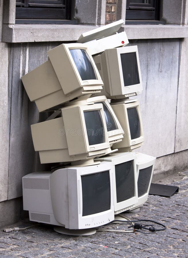 Pile of old crt monitors stock photo. Image of display - 11284744