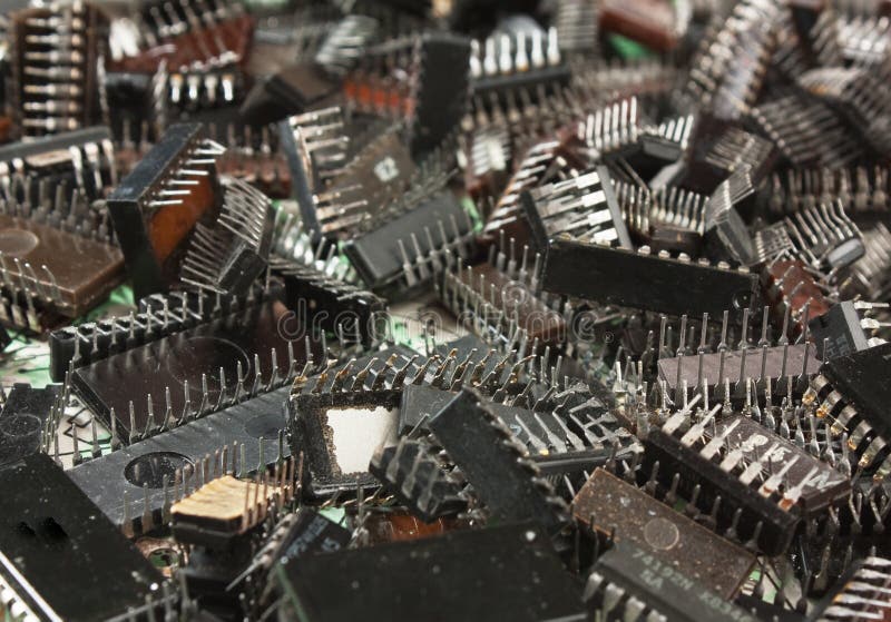 Pile old electronic chip stock image. Image of business - 62144321