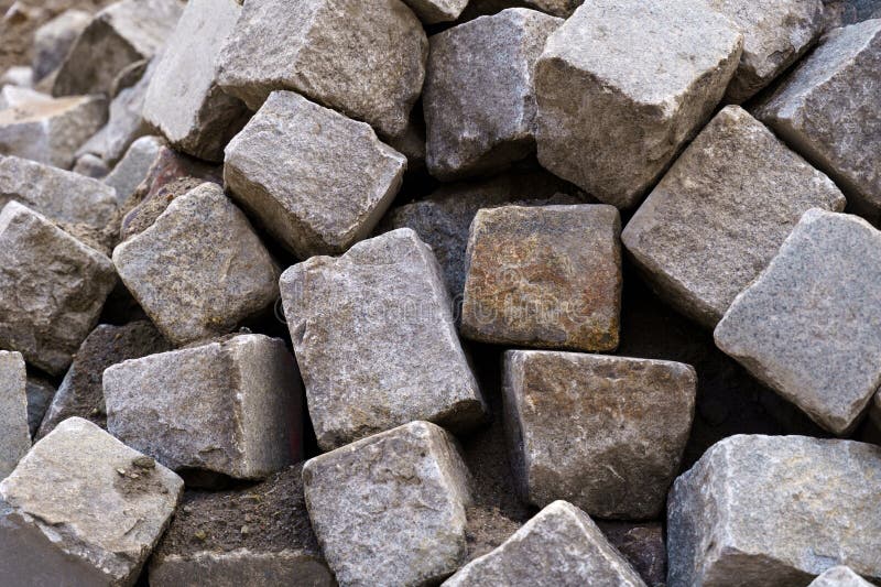A Pile of Old Large Gray Stone Blocks. Stock Photo - Image of brick ...