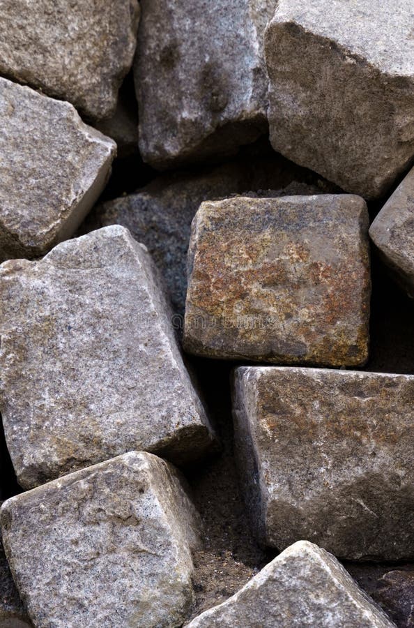 A Pile of Old Large Gray Stone Blocks. Stock Image - Image of ...