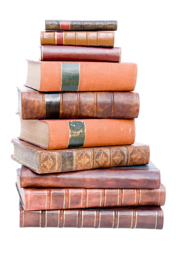 Old Leather Bound Book Spines Stock Photo - Image of literature ...
