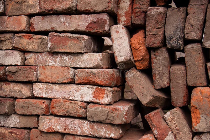 A Pile of Old Messy Bricks. Stock Image - Image of obsolete, pile ...