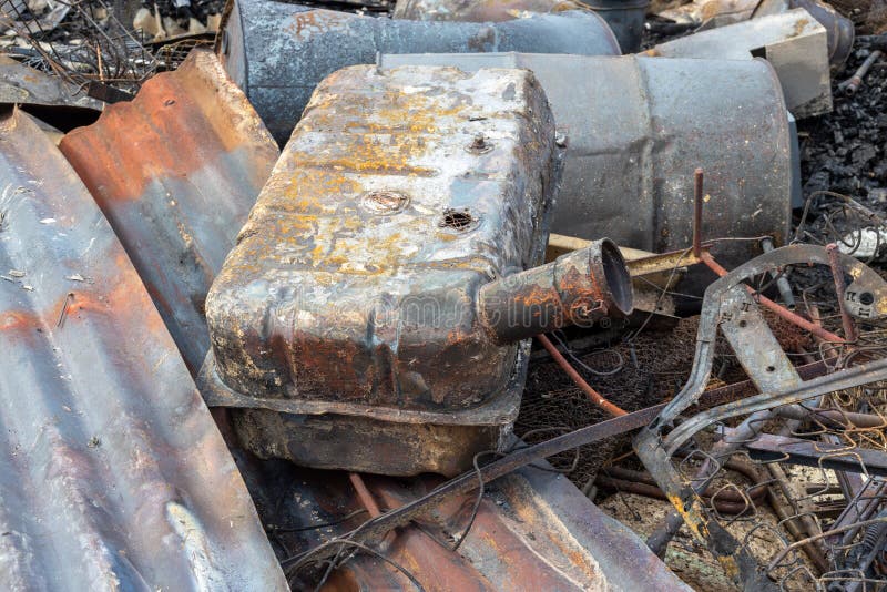 Old Metal Objects for Scrap Metal Stock Image - Image of industrial ...