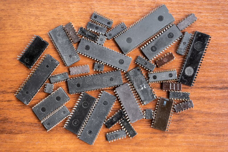 Pile of microchips stock image. Image of engineering - 21062907