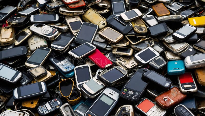 Pile of Old Mobile Phones, Recycling Stock Image - Image of trash ...