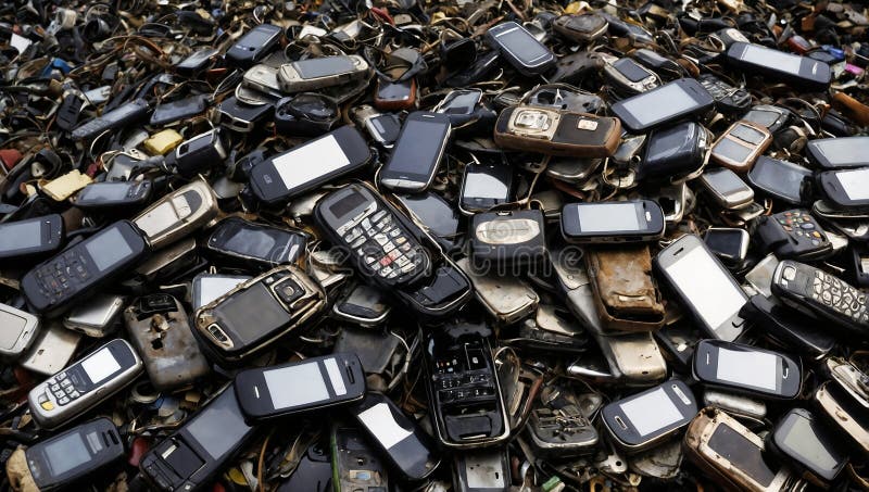 Pile of Old Mobile Phones, Recycling Stock Image - Image of stack ...