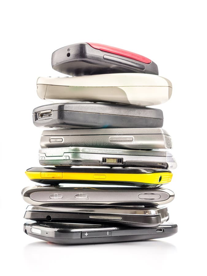 Pile of Mobile Phone. Heap of the Different Smartphones. Stock Image ...