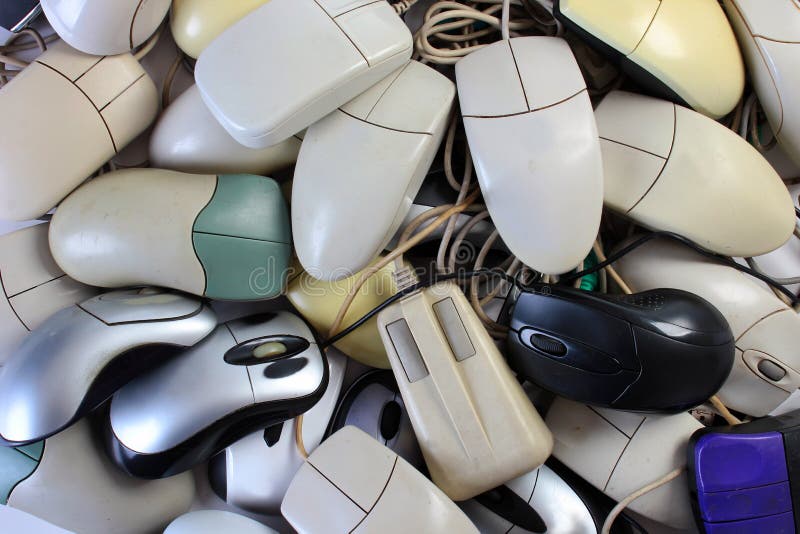 Pile of Old and Obsolete Computer Mice Stock Photo - Image of black ...