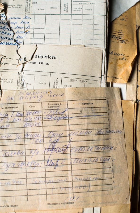 Pile of the Old Paper Documents in the Archive Stock Image - Image of ...