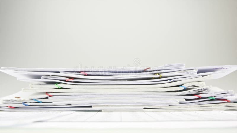 Pile of Old Paperwork Overload on Table Time Lapse Stock Video - Video ...
