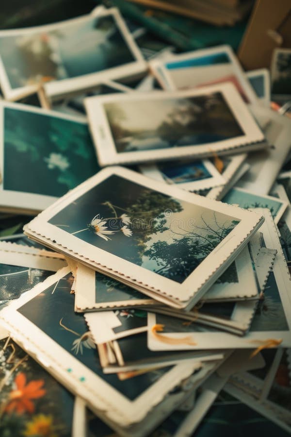 A Pile of Old Photos Sitting on a Table. Perfect for Nostalgic Projects ...