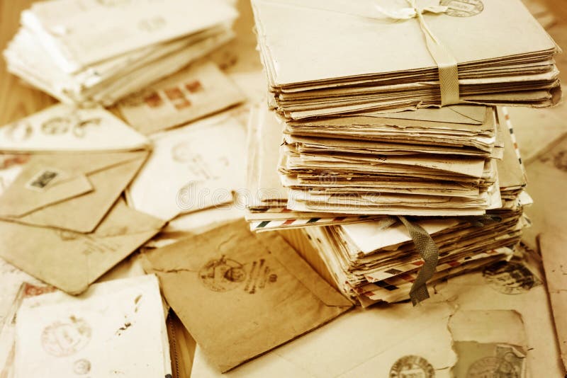 Old paper letters stock image. Image of postcard, paper - 120872693