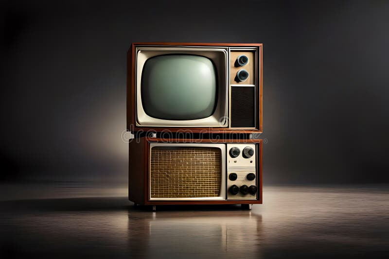 Pile of Old Retro Tv. Generative AI Stock Illustration - Illustration ...