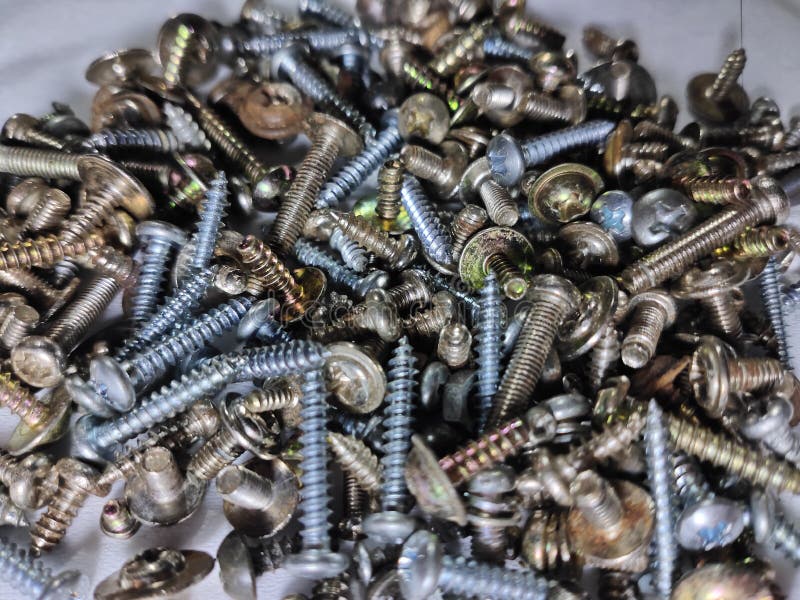 A pile of old, rusty bolts stock image. Image of meat - 271558211