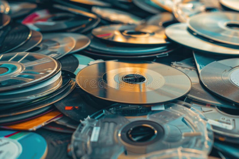 Pile of Old and Scratched CDs and DVDs in Various Conditions ...