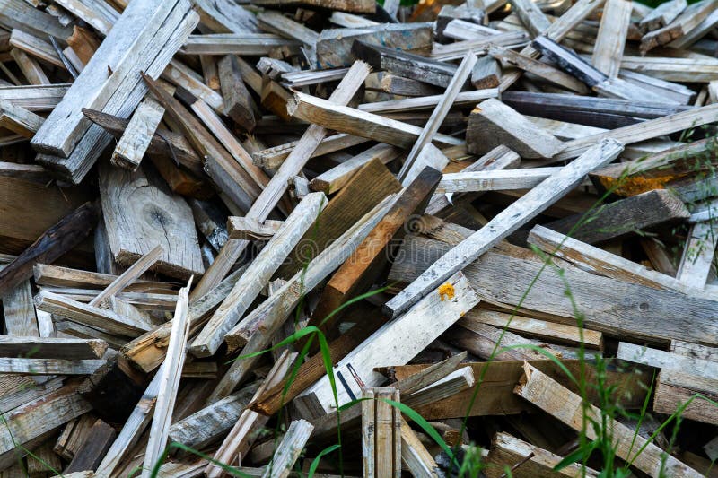 Pile of Old Timber Wood on a Backyard Stock Image - Image of industrial ...