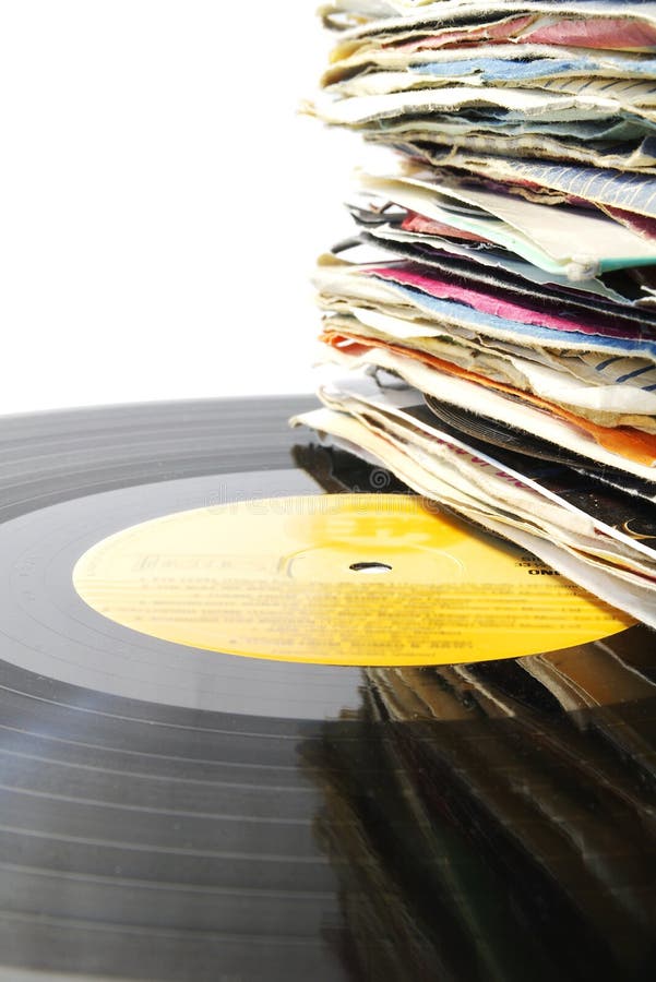 Pile of Old Vinyl Records on an LP. Stock Image - Image of sleeve ...