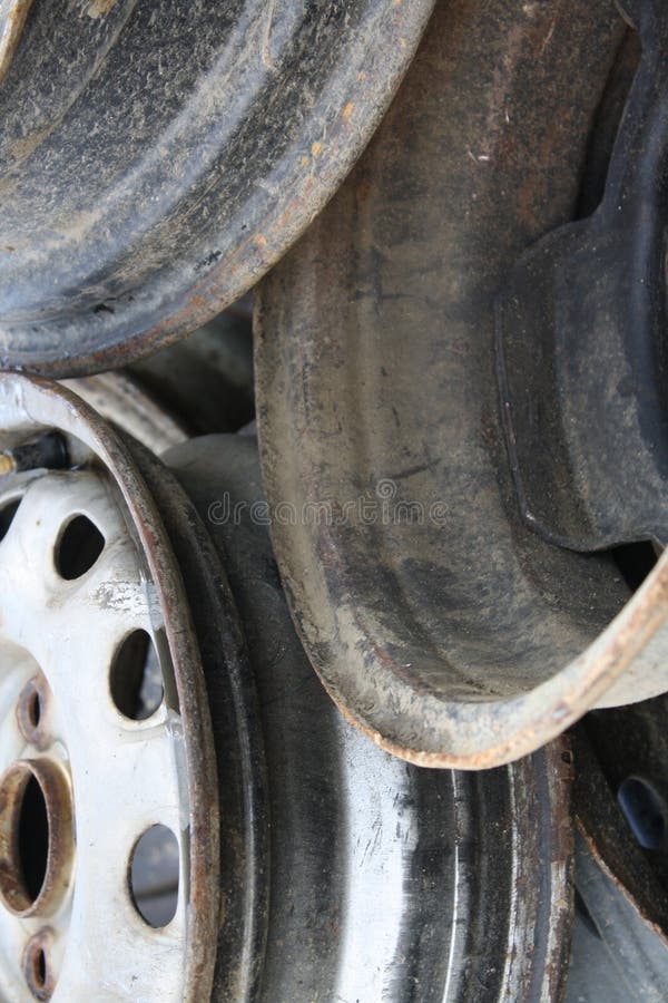 Pile of Old Wheels stock photo. Image of automobile, grey - 10987408