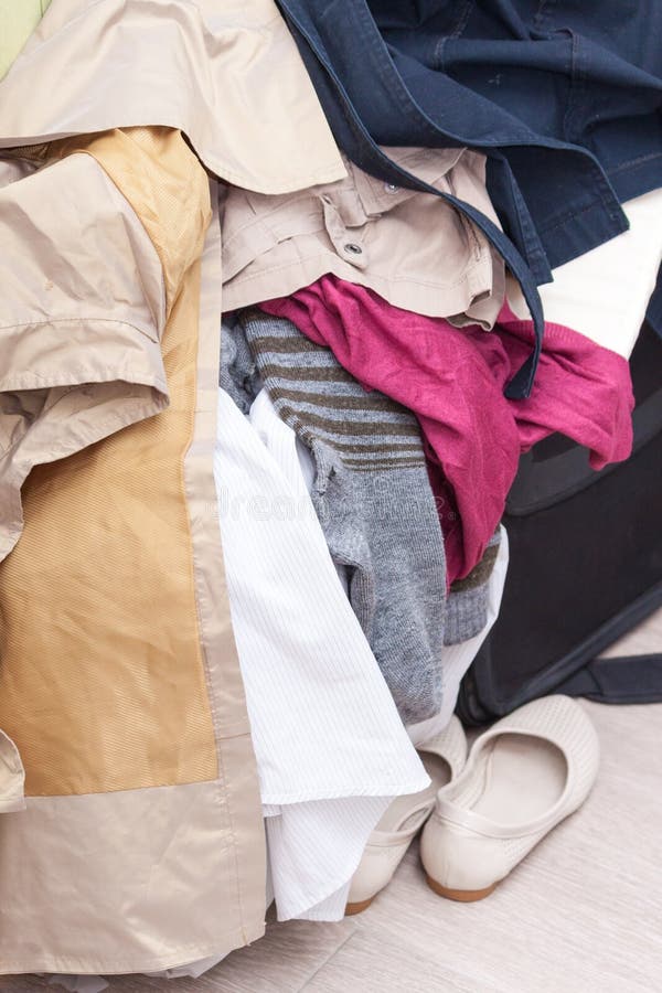Pile of Old Worn Clothes and Shoes Stock Image - Image of cotton ...