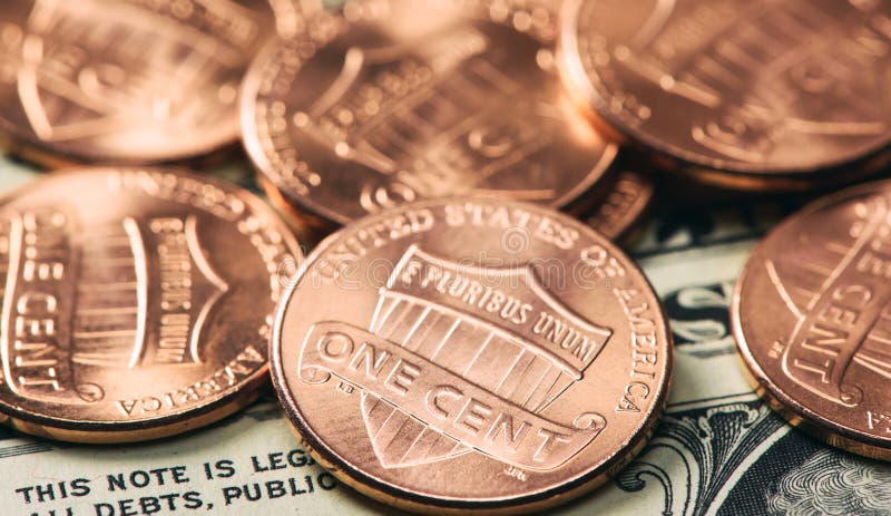 Pile of one cent coins stock photo. Image of cent, cash - 32583542