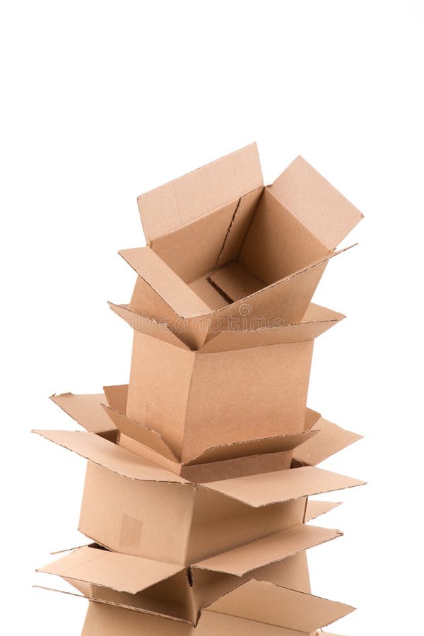 Pile Of Open Cardboard Boxes Stock Image - Image of packaging, pile ...