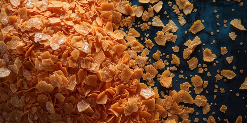 Pile of Orange Nutritional Yeast Flakes on Dark Background. Stock Photo ...