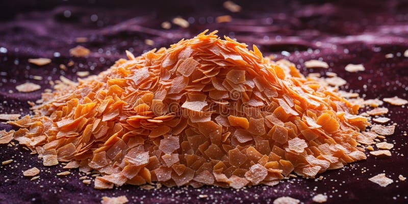 Pile of Orange Nutritional Yeast Flakes on Dark Background Stock Image ...