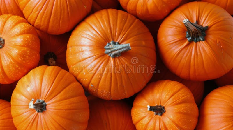 Orange Pumpkins and Fall Leaves on Yellow Background Stock Photo ...