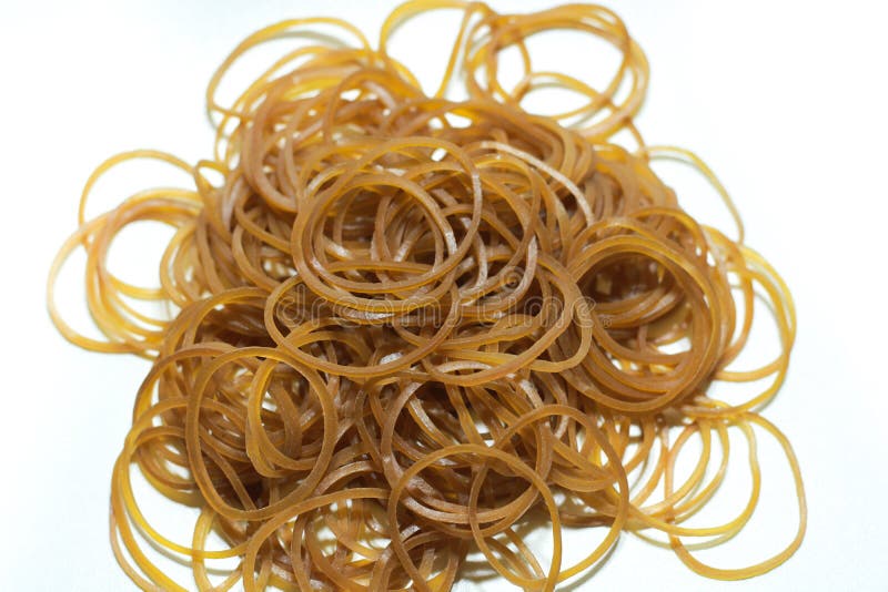 Pile of Orange Rubber on White Background Stock Photo - Image of object ...