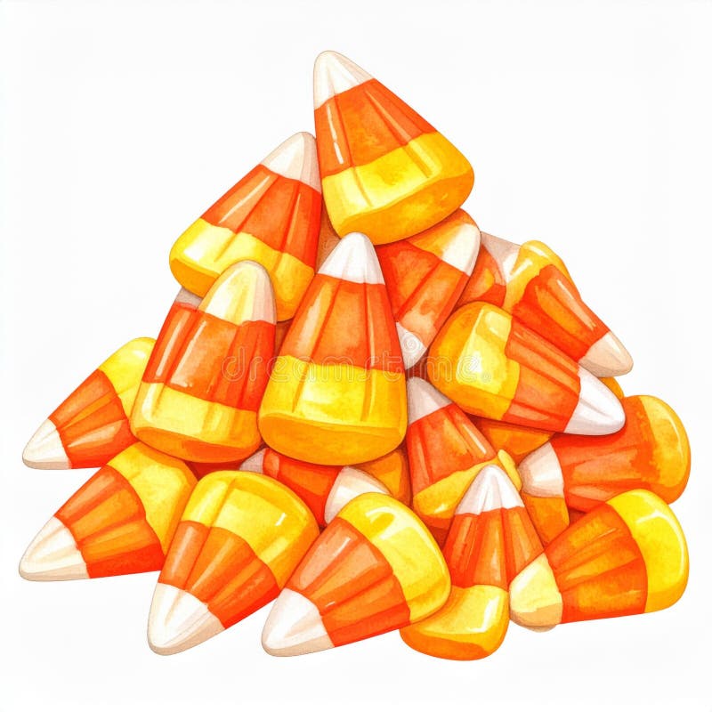 Pile of Orange and Yellow Candy Cones Stock Illustration - Illustration ...