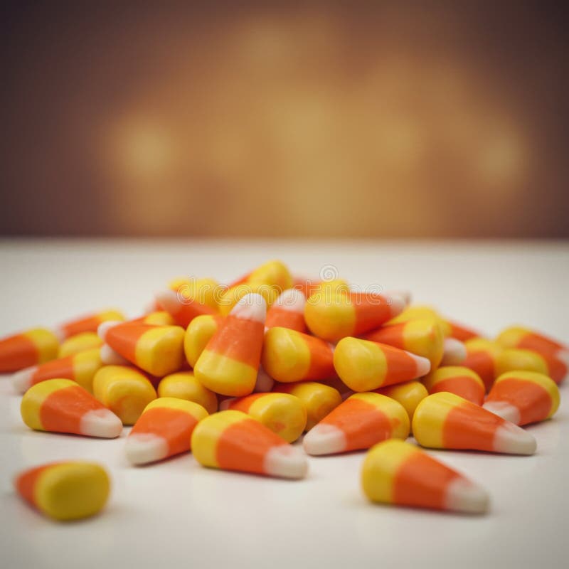 Pile of Orange and Yellow Candy Corn Candies on White Surface Stock ...