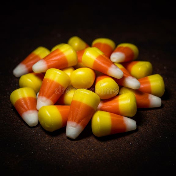 Pile of Orange and Yellow Candy Corn on Dark Background Stock ...