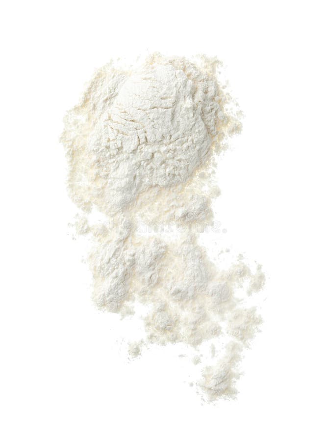 Pile of Organic Flour on White, Top View Stock Photo - Image of cook ...