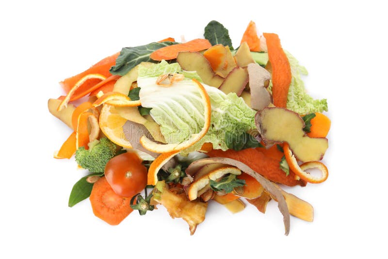 Pile of Organic Waste for Composting on White Background, Top View ...