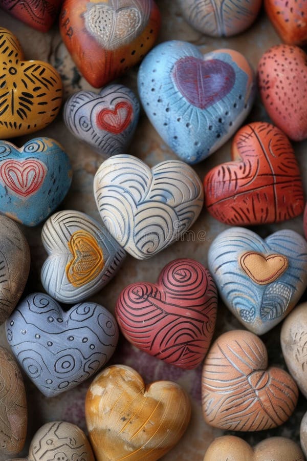 Pile of painted rocks stock image. Image of tabletop - 375045307