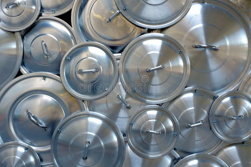 Pile of Pan Caps stock image. Image of aluminum, closeup - 78200487